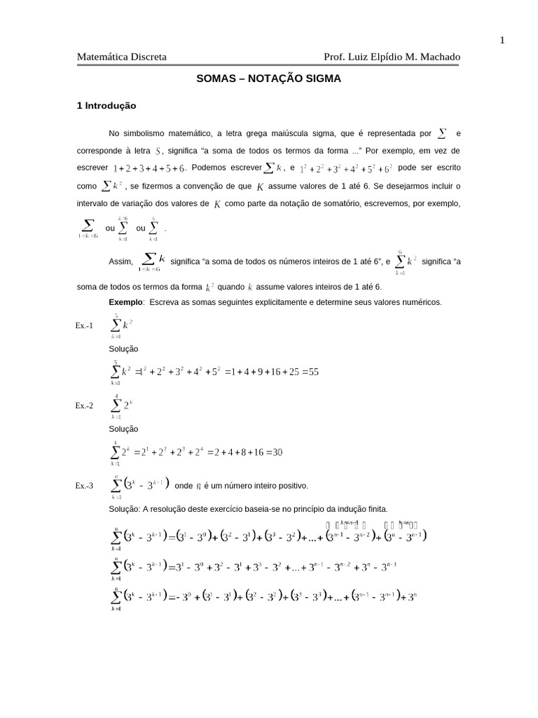 2005 - 2ºs - MD - Somas - Notação Sigma | PDF