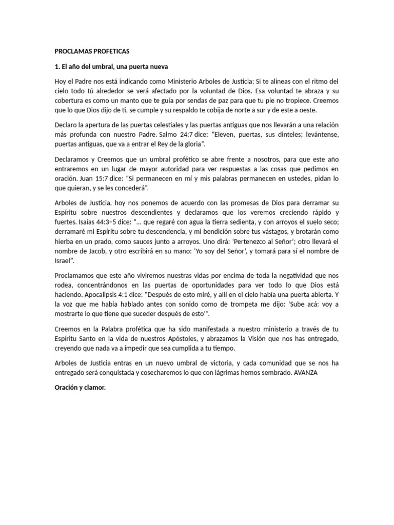 Proclamas Profeticas | PDF