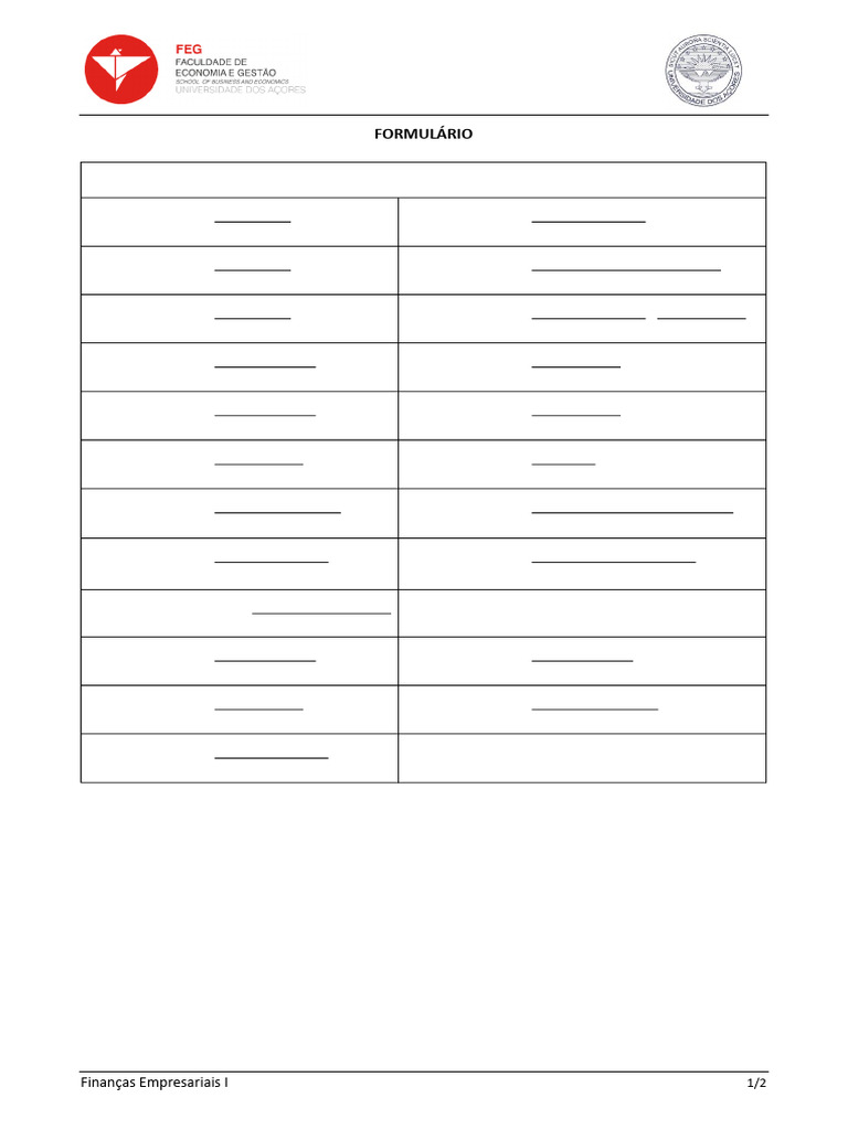 Formulario Fei | PDF