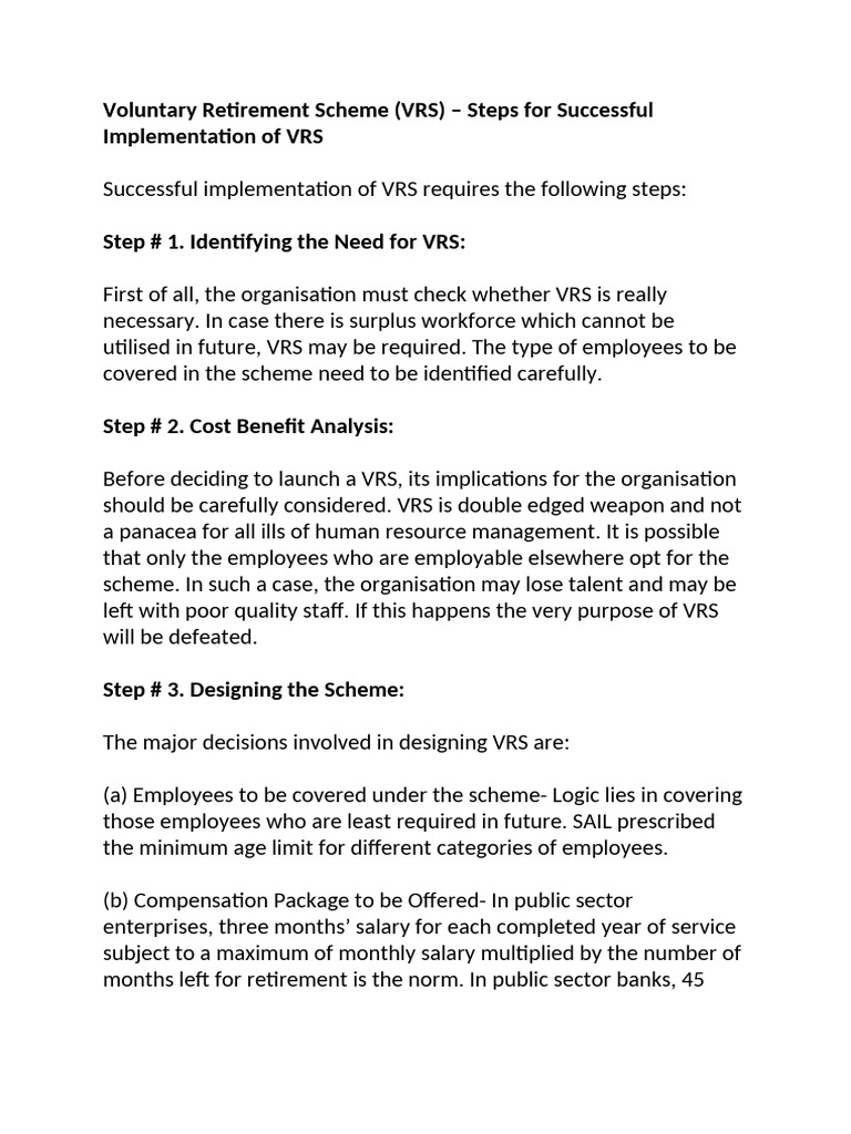 Steps For Successful Implementation of VRS | PDF