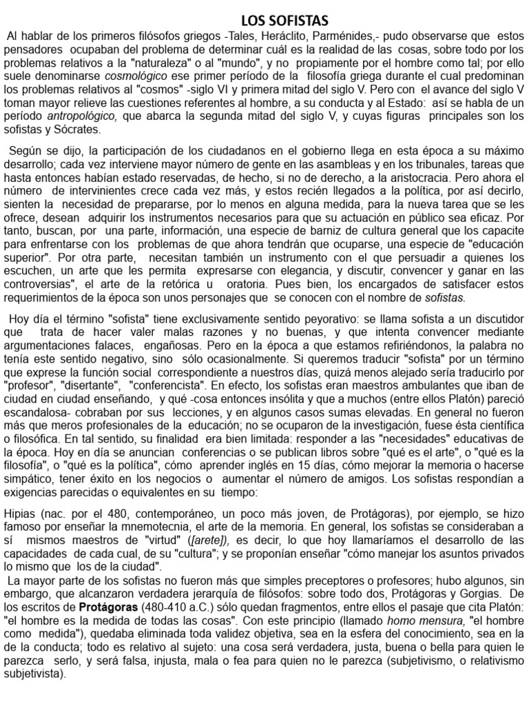 Sofistas 5° | PDF