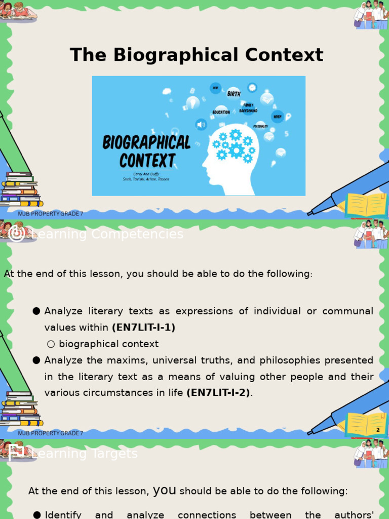 The Biographical Context | PDF