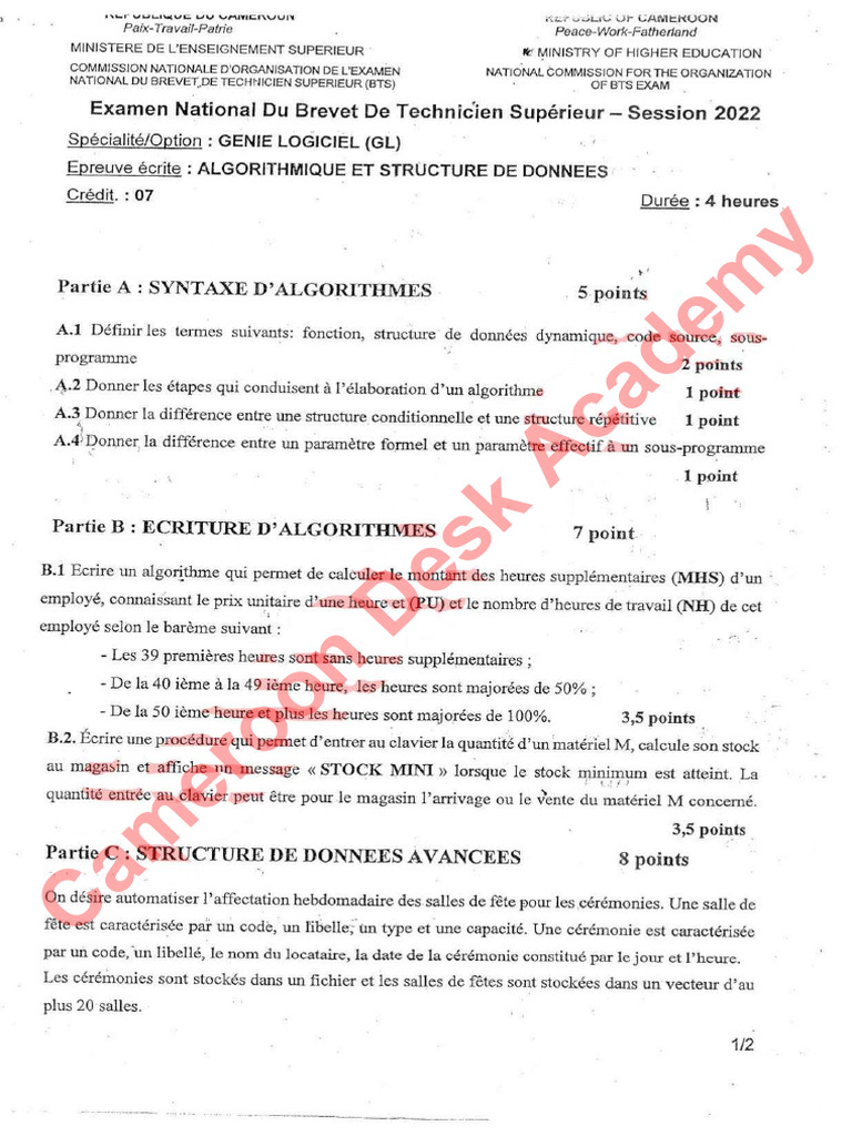 GL Algorithmique-2022 | PDF