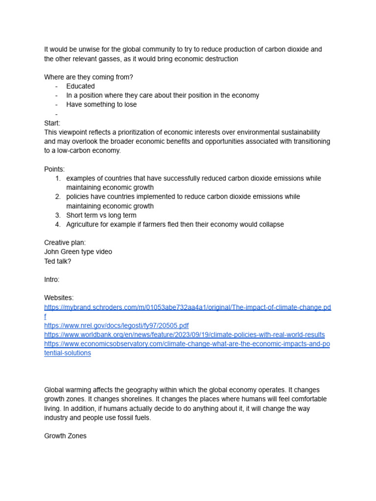 Climate Change Unit Assignment Misconception Statements | PDF