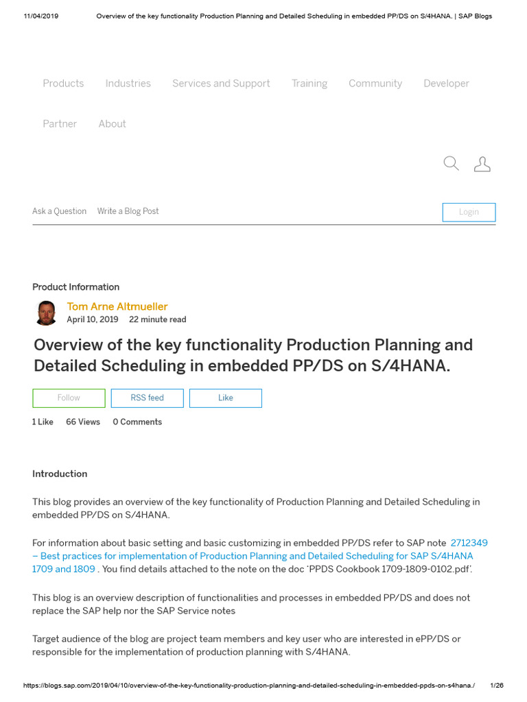 PPDS OverviewS4H | PDF