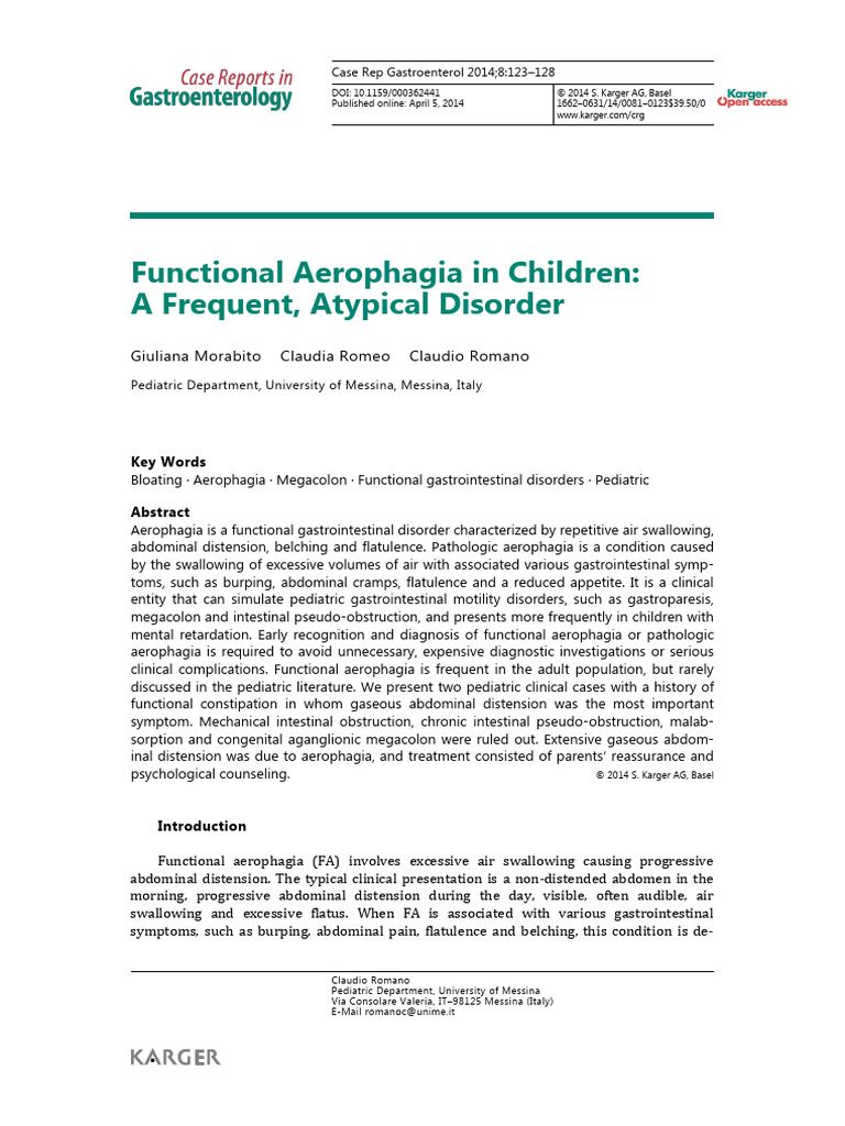 Aerofagia en Niños 2014 | PDF