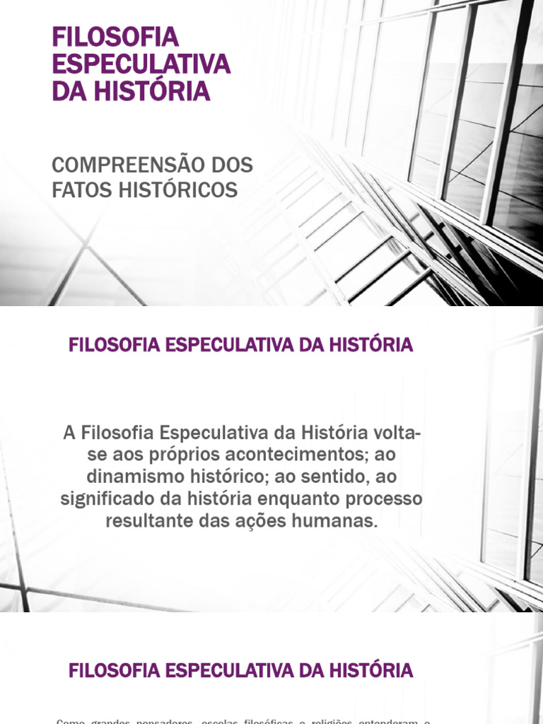 Filosofia Especulativa Da HistÃ Ria | PDF