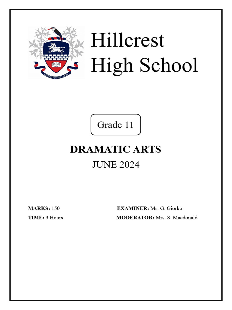 Dramatic Arts Gr 11 June 2024 | PDF