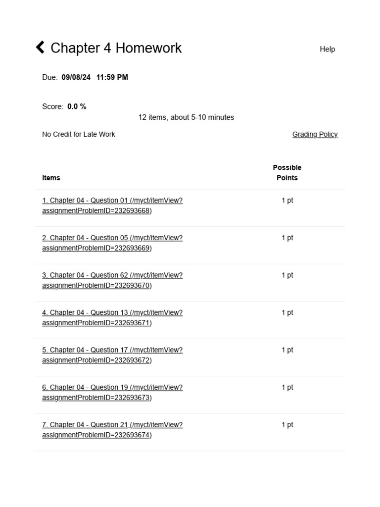 Chapter 4 Homework | PDF