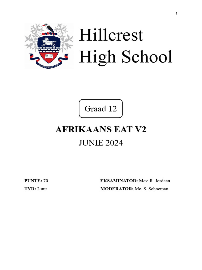 Afrikaans GR 12 P2 June 2024 | PDF