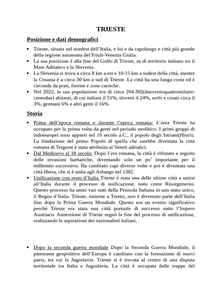 Trieste Brief History | PDF