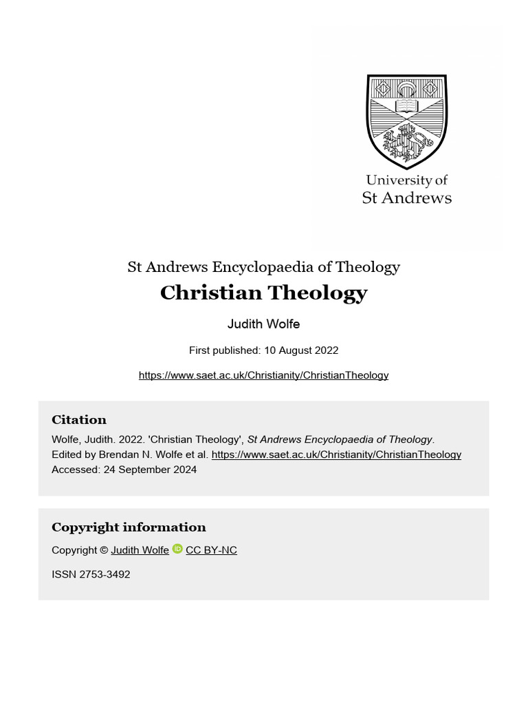 Christian Theology | PDF | Theology | Trinity