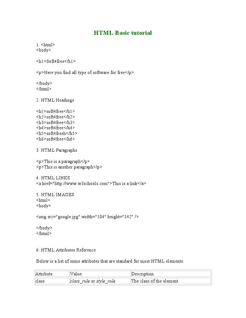 HTML Basic Tutorial | PDF | Hyperlink | Html Element