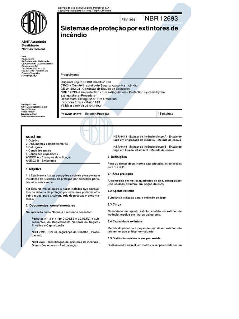 Abnt 12693 Extintores | PDF