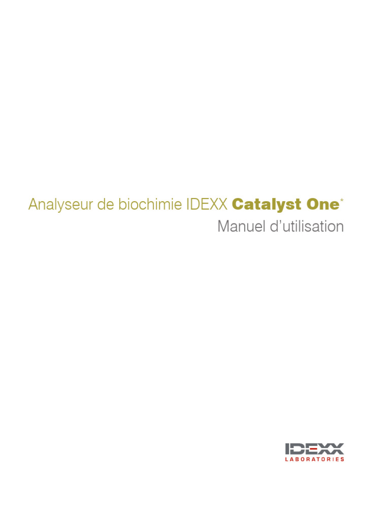 Catalyst One Operators Manual FR CH | PDF