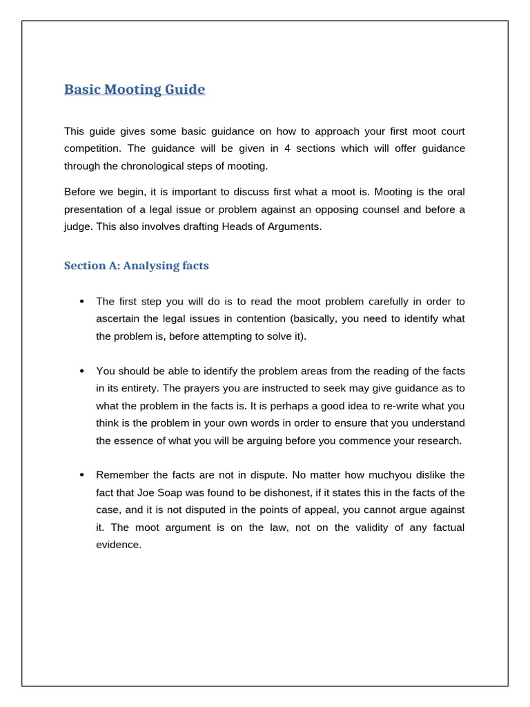 Basic Mooting Guide (2) | PDF