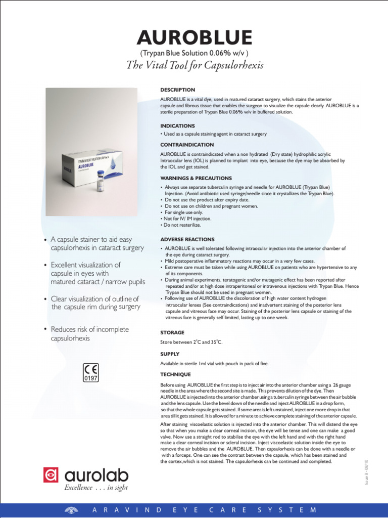 LAAC Auroblue | PDF | Injection (Medicine) | Ophthalmology
