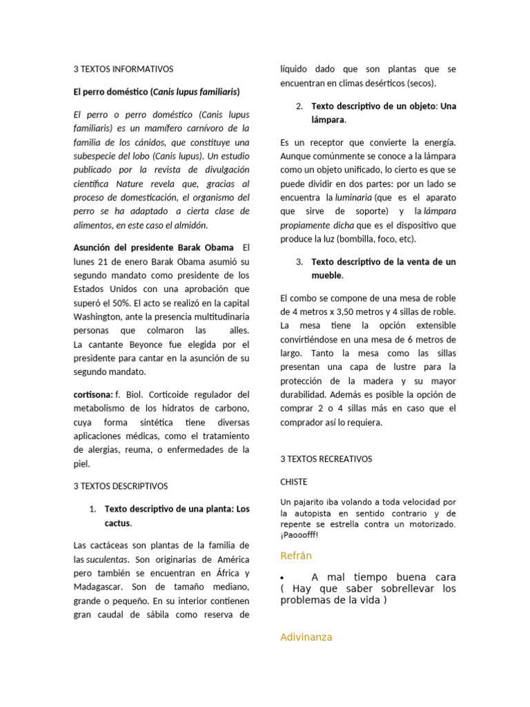 3 Textos Informativos | PDF