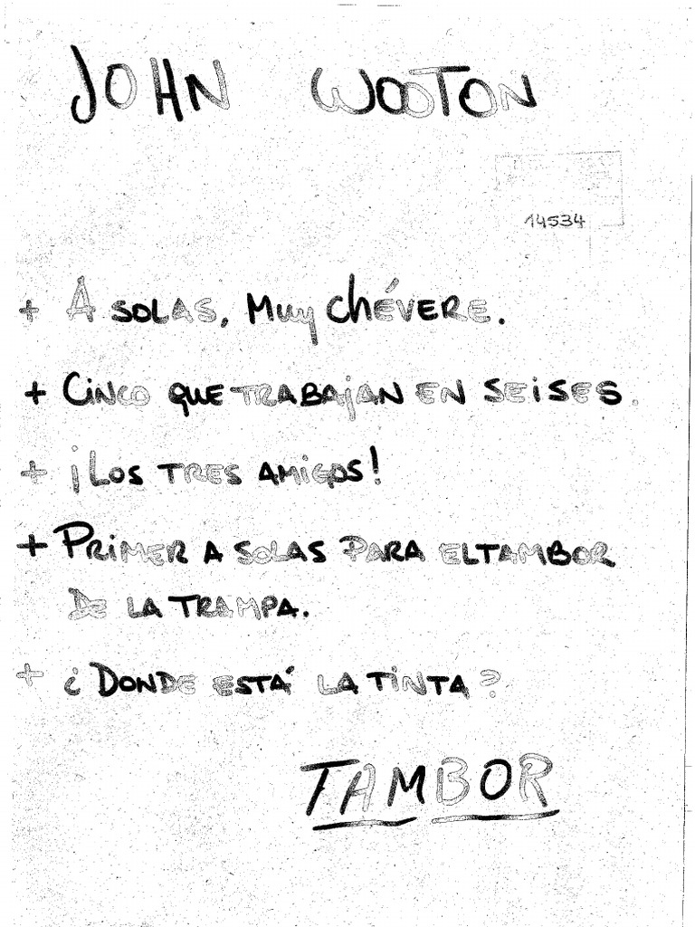 Wooton Obras Tambor | PDF