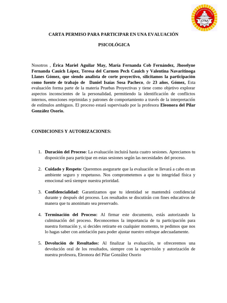 CARTA PERMISO | PDF