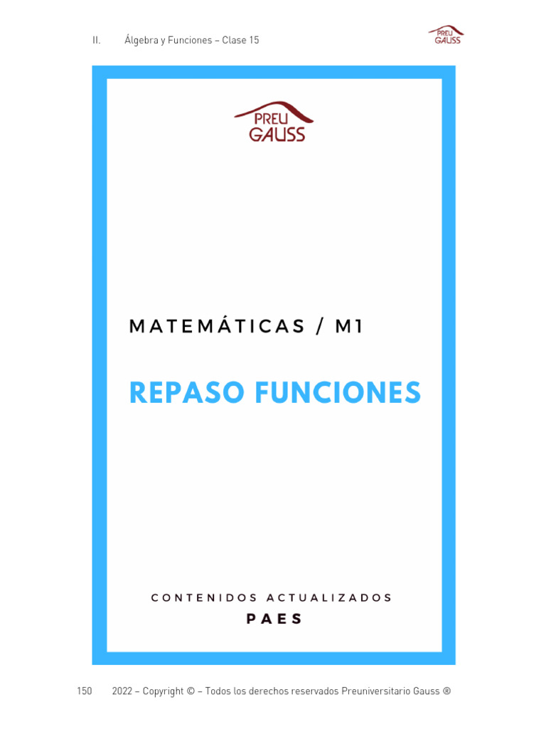 CLASE 15 - M - Repaso Funciones | PDF