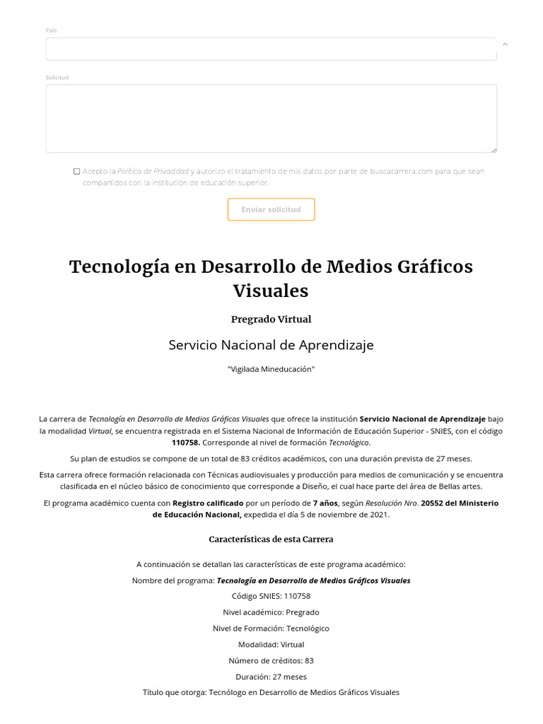 Tecnología en Desarrollo de Medios Gráficos Visuales - Servicio ...
