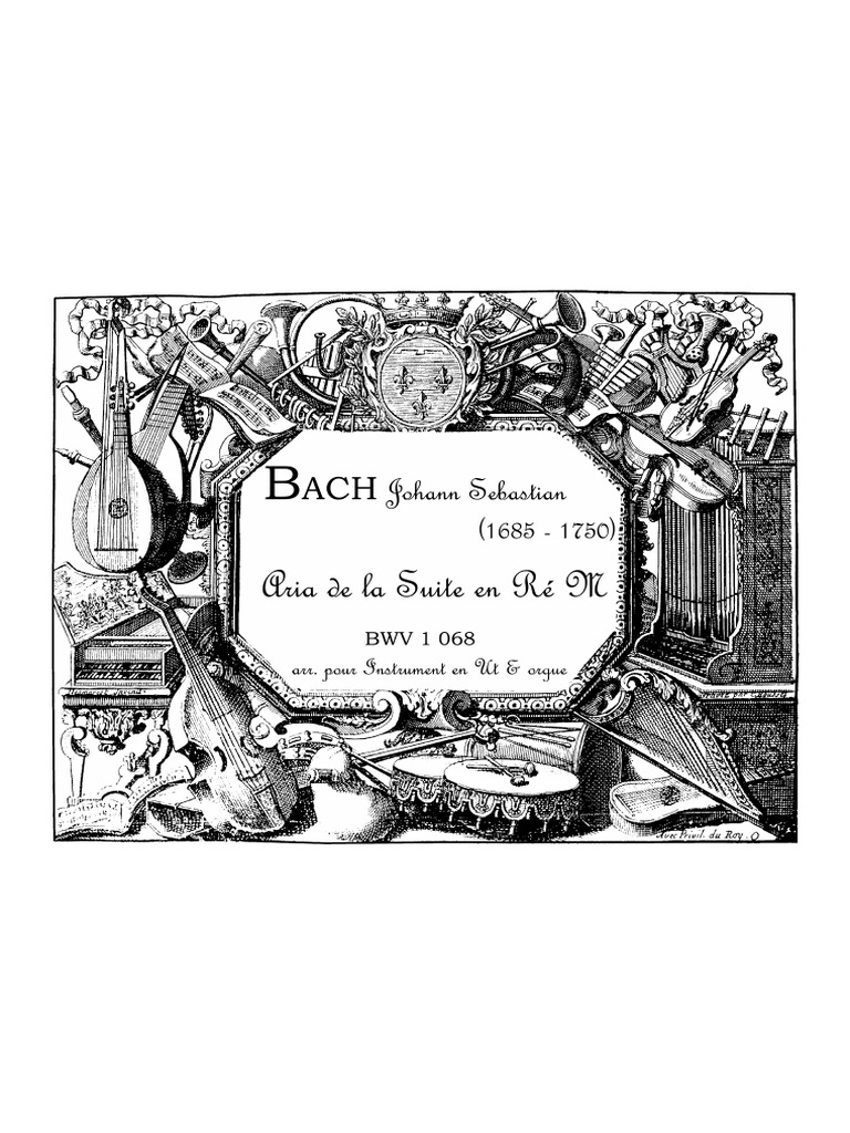 BACH - JS Air From 3rd Orchestral Suite - Organ and Parts | PDF | Air ...