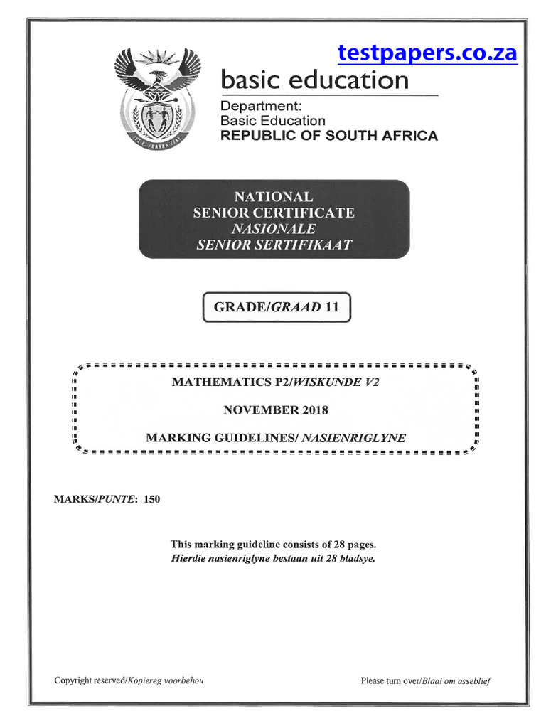 G11 Math P1 (AFR & ENG) November 2019 Question Paper | PDF