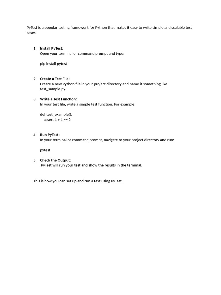 How To Set Up PyTest | PDF