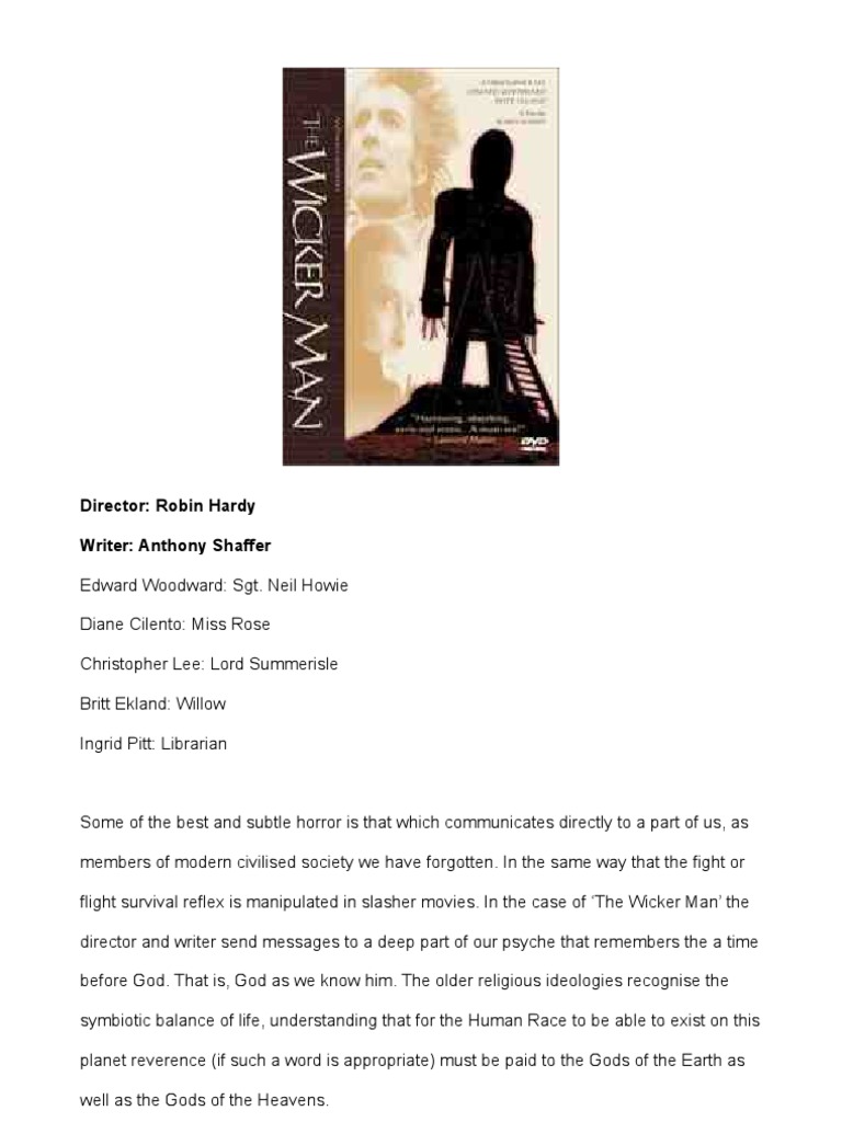 Film Review - Unit 3 - The Wicker Man - Final | PDF | Religion And ...