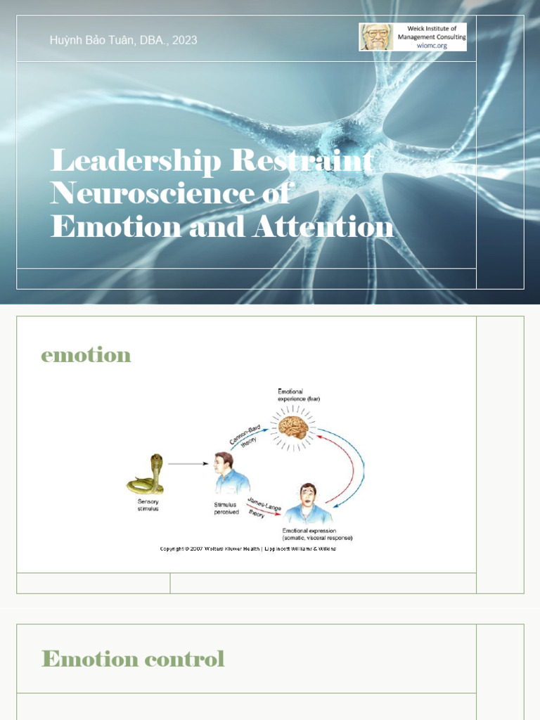 Leadership Restraint - Neuroscience of Emotion and Atention | PDF ...