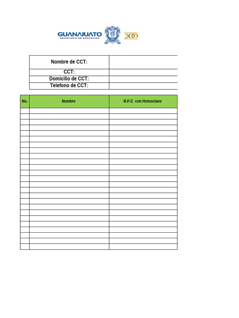 Formato de Plantilla Personal Escuela Ciclo Escolar 24-25 | PDF
