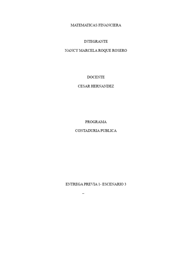 ENTREGA PREVIA 1- ESCENARIO 3 | PDF