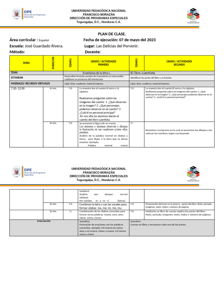 Plan Multigrado de Español en Grupo | PDF
