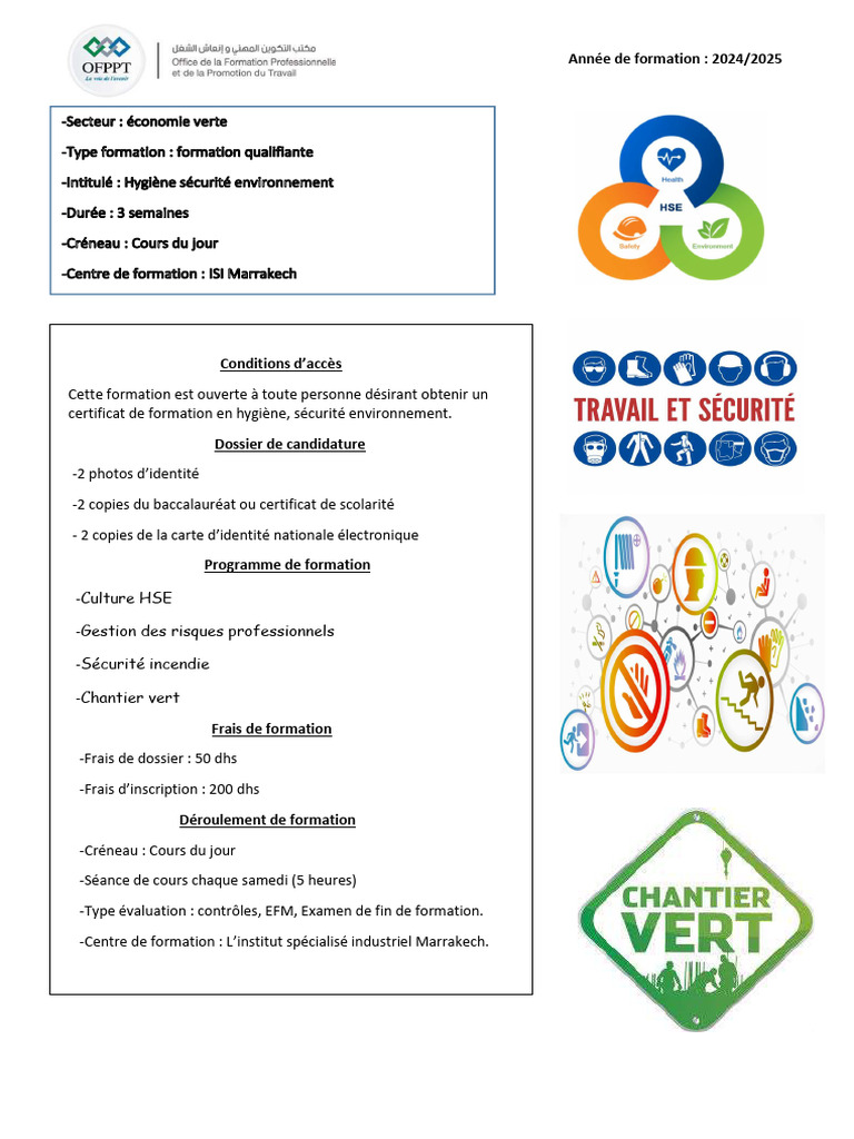 Fiche Formation HSE CDJ ISIM | PDF