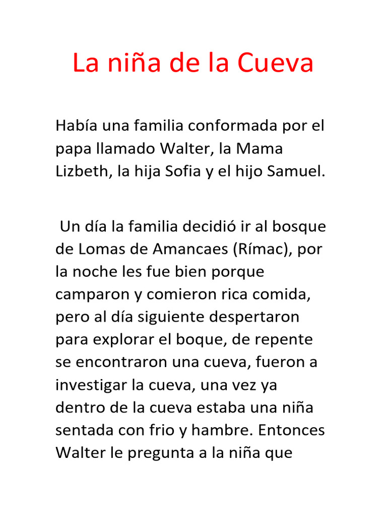 La niña de la Cueva | PDF