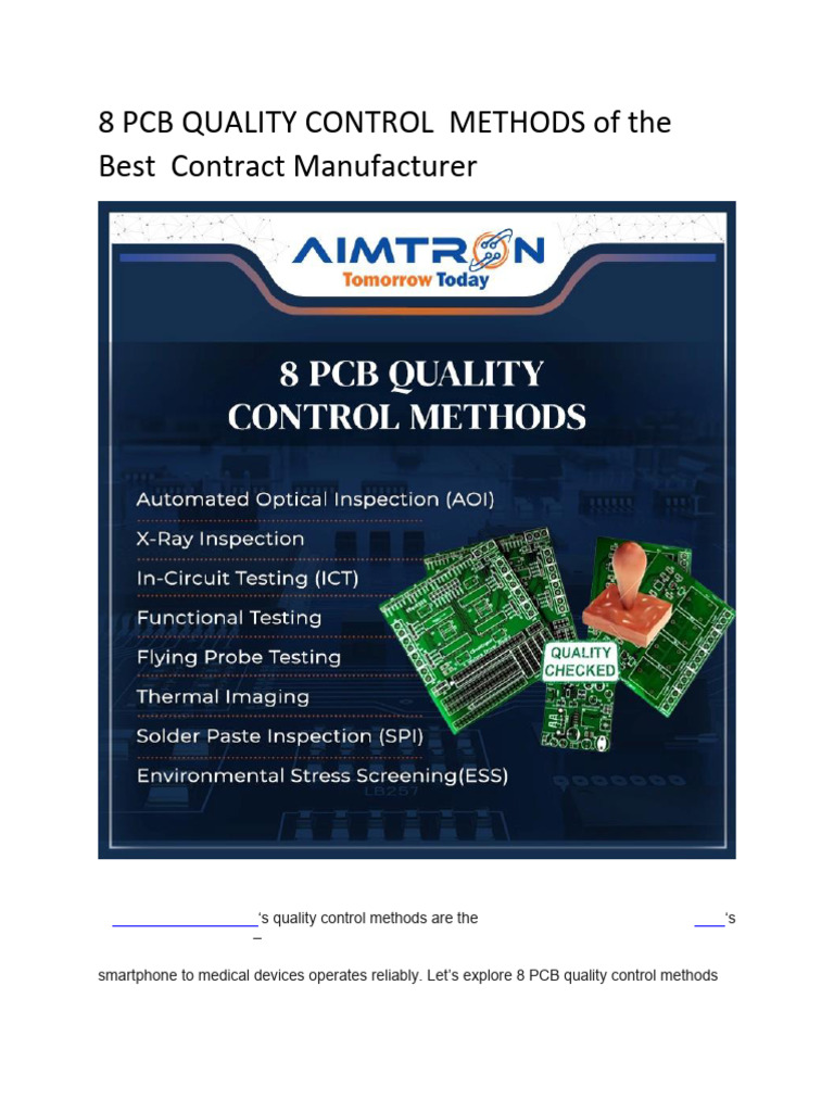 8 PCB Quality Control Methods | PDF