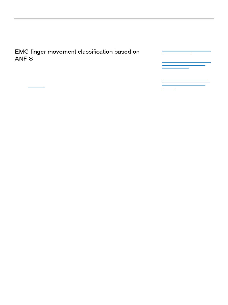 EMG Finger Movement Classification Based On ANFIS | PDF