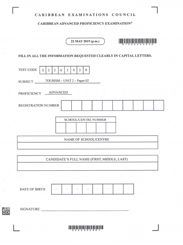 Cape Unit 2 Tourism 2019 | PDF