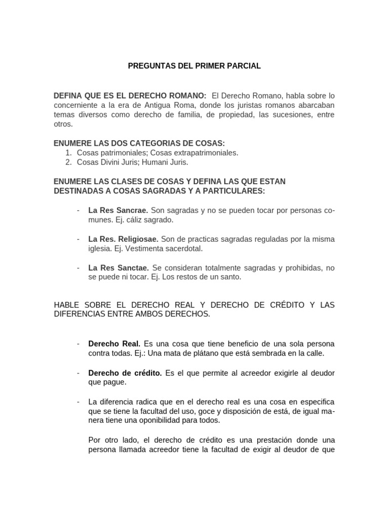 Repaso Examen Final Romano II | PDF