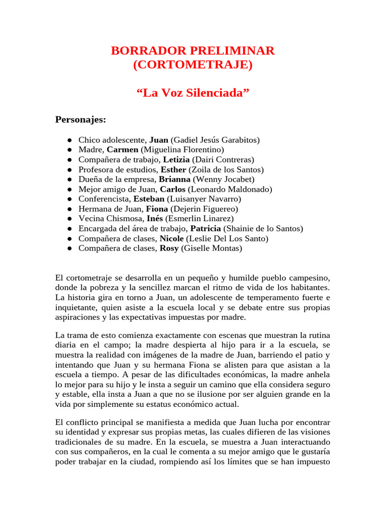 Borrador Preliminar | PDF