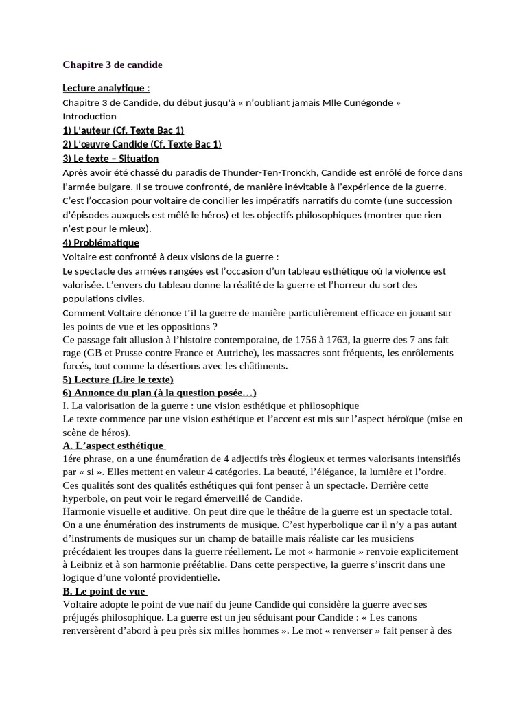 Chapitre 3 de candide | PDF