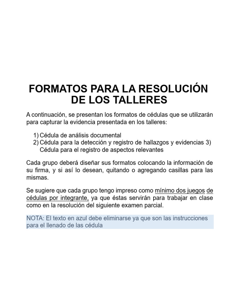 Cedulas de Administracion | PDF