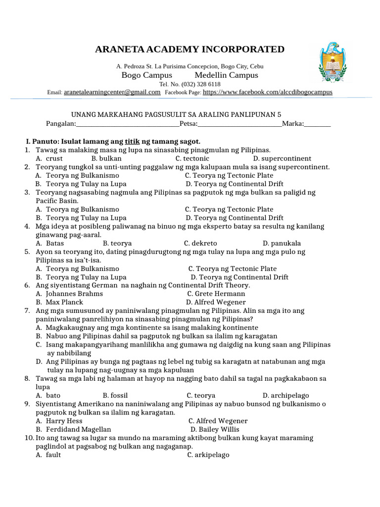 1ST Quarter-Final Tq-Ap5 | PDF