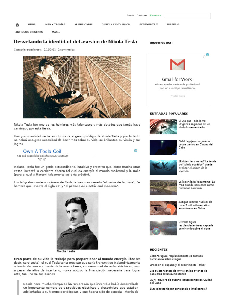La Verdad de La Muerte de Tesla | PDF | Nikola Tesla | Thomas Edison