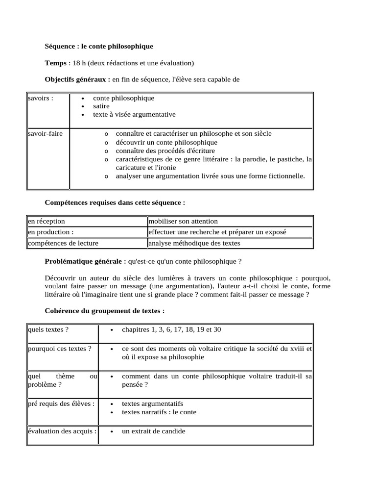sequence detaillee candide | PDF