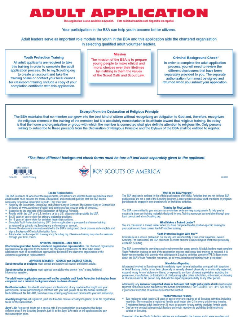 Adult Application | PDF