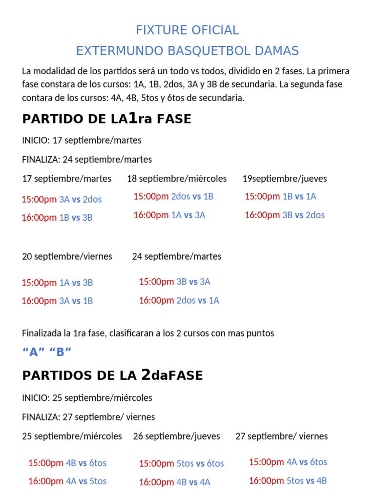 Fixture Oficial | PDF