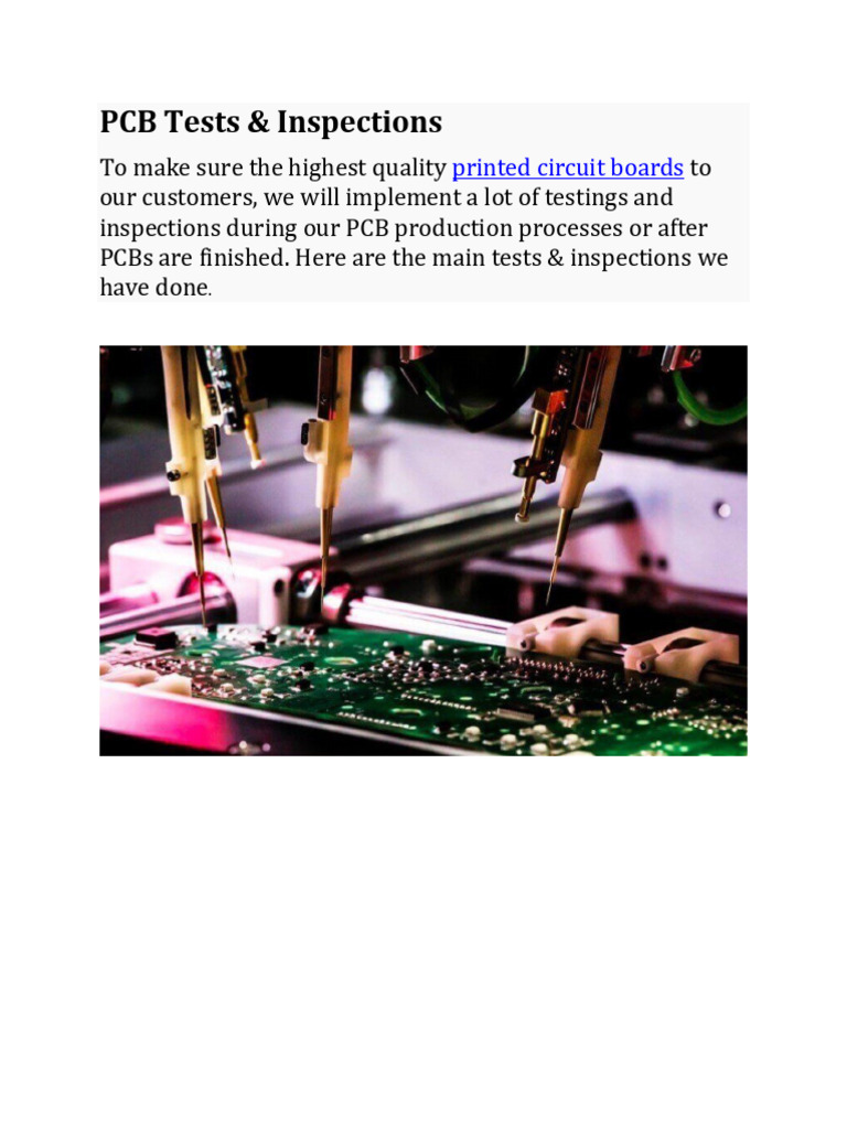 PCB Tests & Inspections | PDF