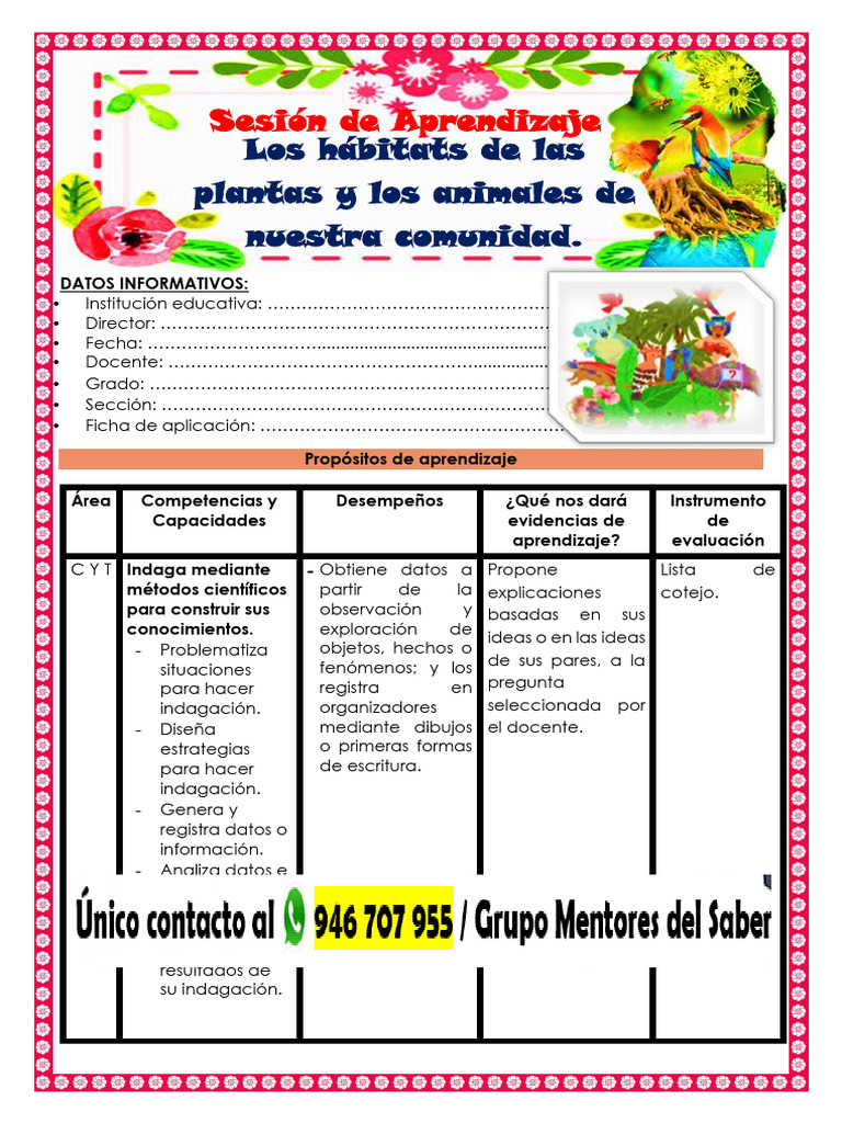 1° TEMA LOS HABITATS DE LAS PLANTAS Y LOS ANIMALES DE NUESTRA COMUNIDAD ...